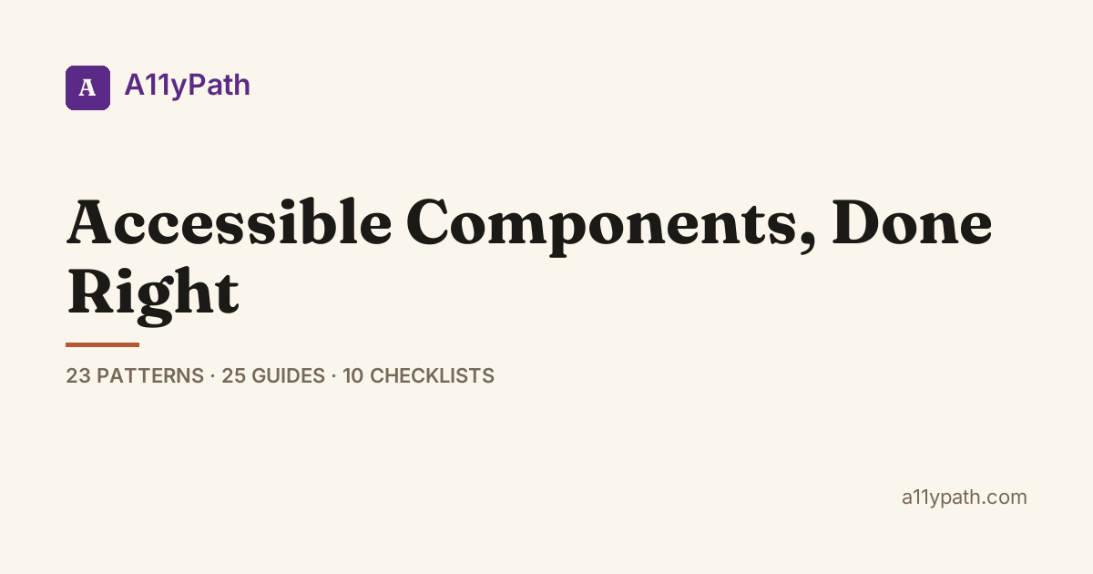 A11yPath — Accessible Component Patterns & Learning Resources
